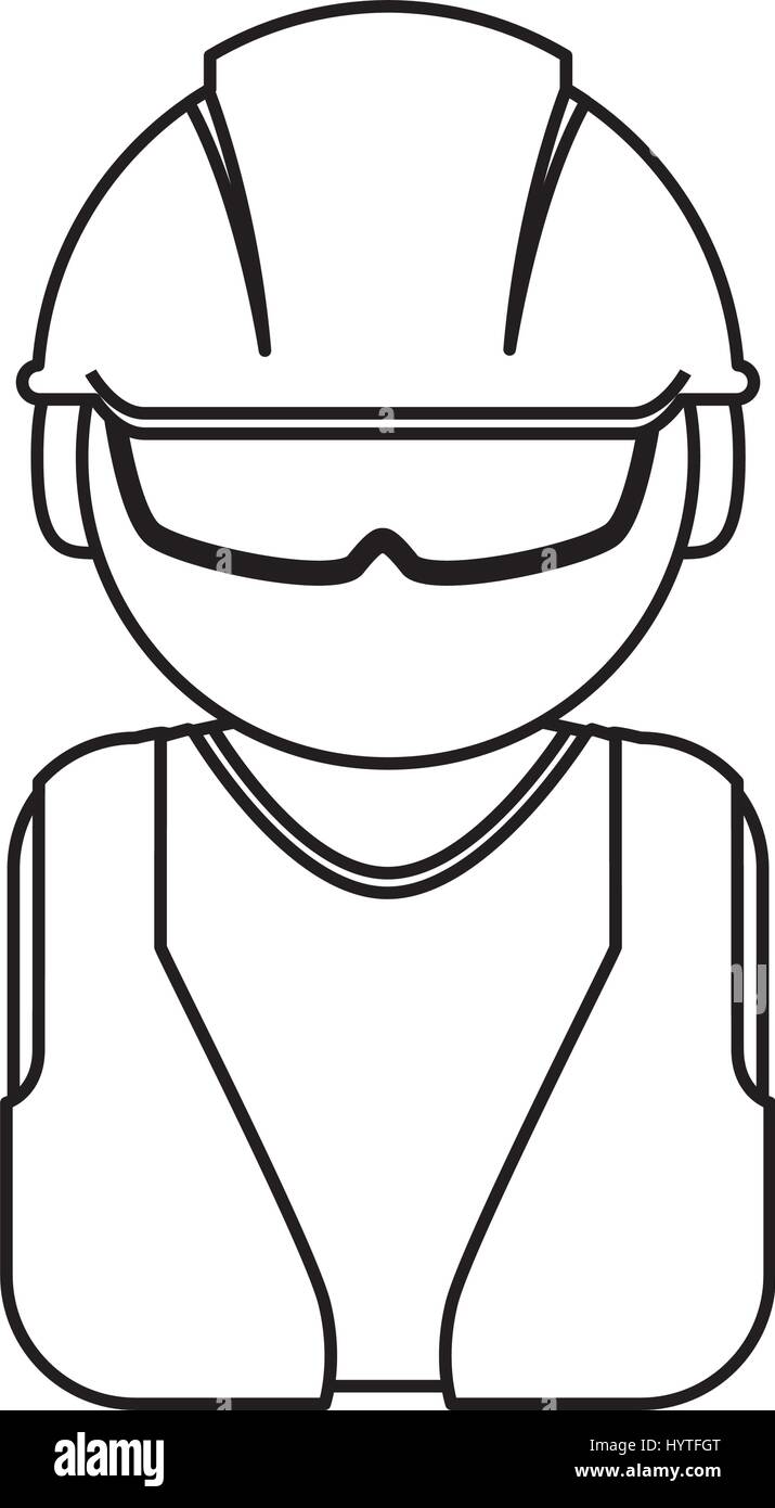 Construction worker profile icon vector illustration graphic design ...