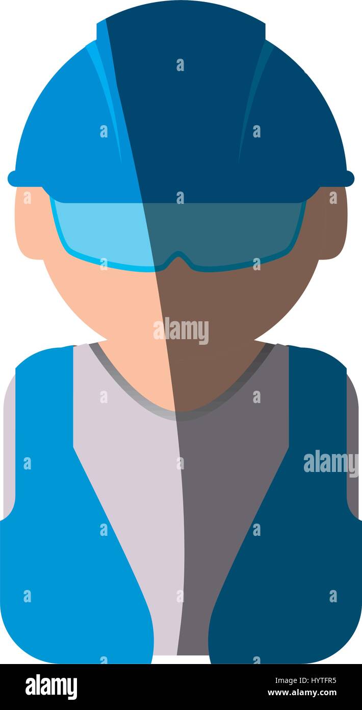 Construction worker profile icon vector illustration graphic design ...
