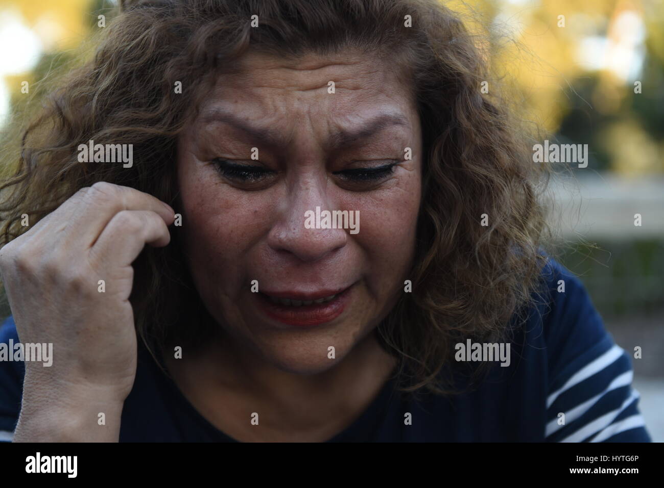 Madrid, Spain. 06th Apr, 2017. A woman cries during a 'Quedada para ...