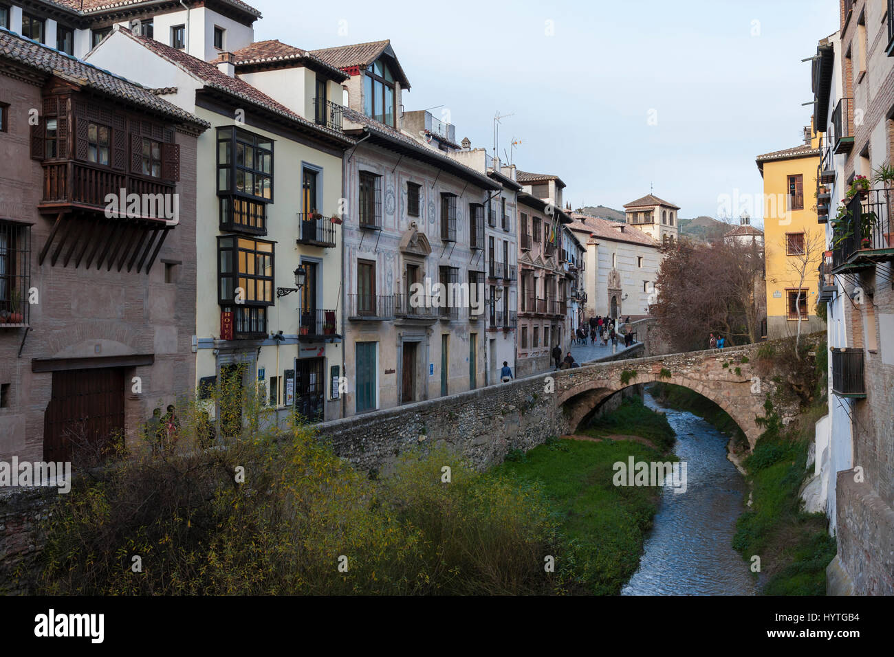 The River Darro, Carrera del Darro, and the Puente Espinosa, El ...