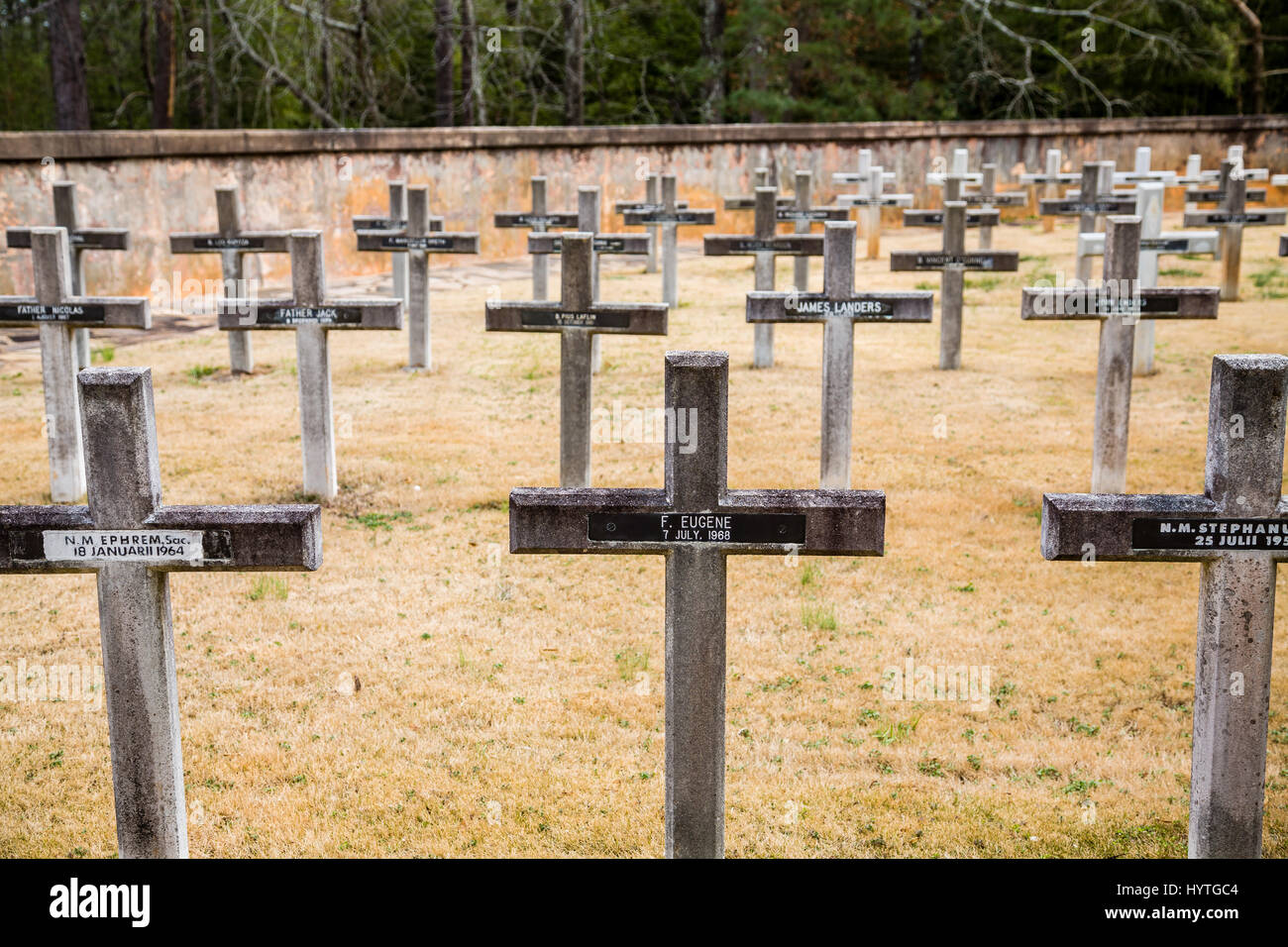 Old stone crosses in a monastery graveyard Stock Photo - Alamy