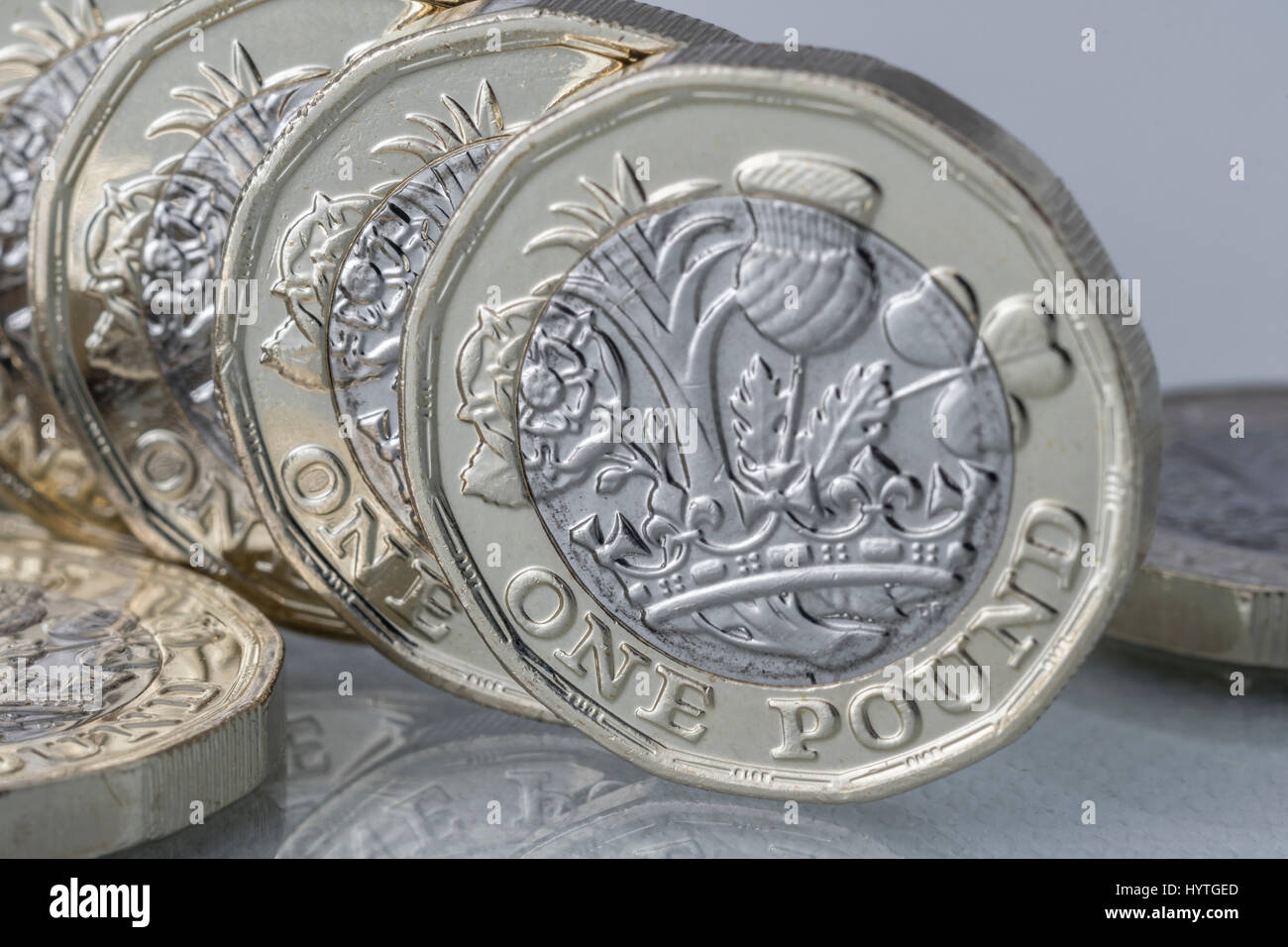 Macro-photo of the new £1 / One Pound coin / UK British Pound Coin ...