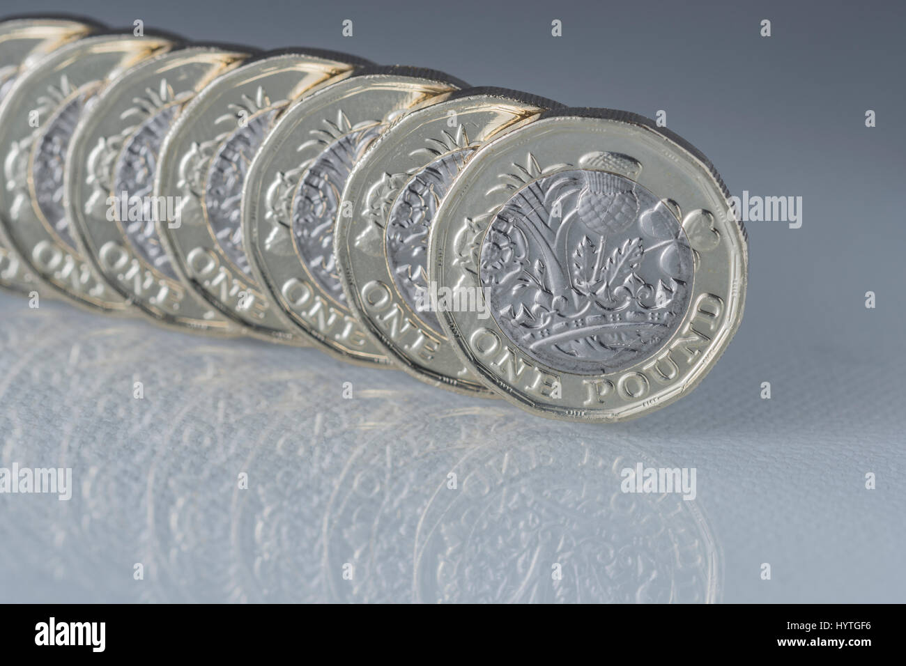 New £1 / One Pound coin / UK British Pound Coin. Cash-only concept ...