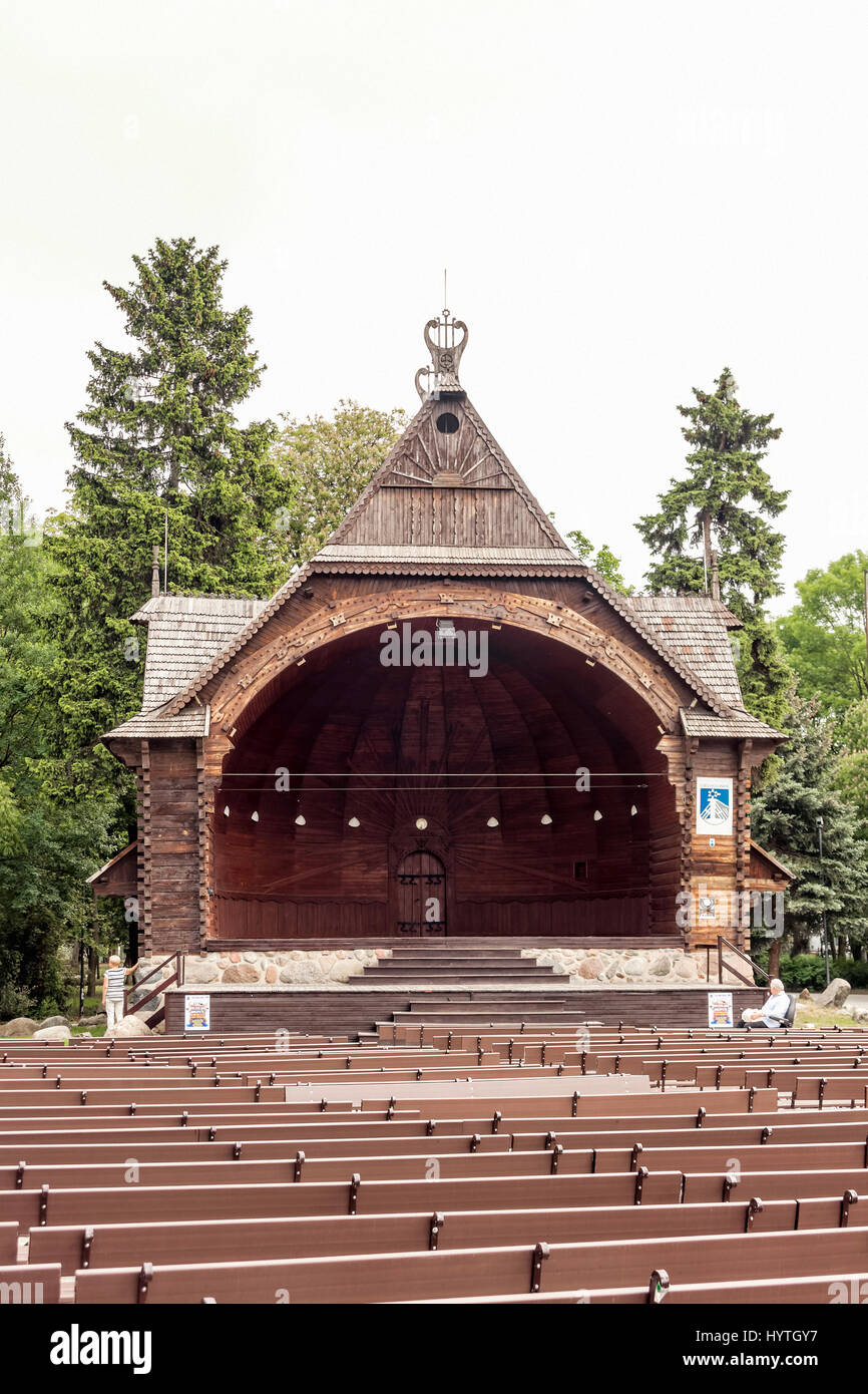 Historic band-shell for performing live in Ciechocinek, Poland Stock ...