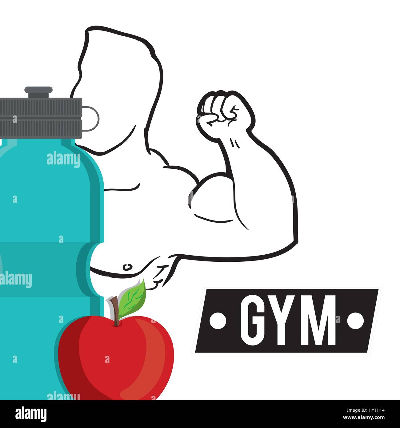 Bodybuilding bodybuilder healthy eating food Stock Vector Images - Alamy