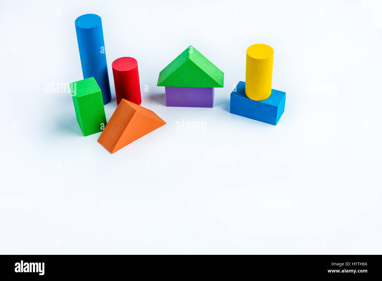 Wide view of soft blocks brightly colored for diagram or graph display ...
