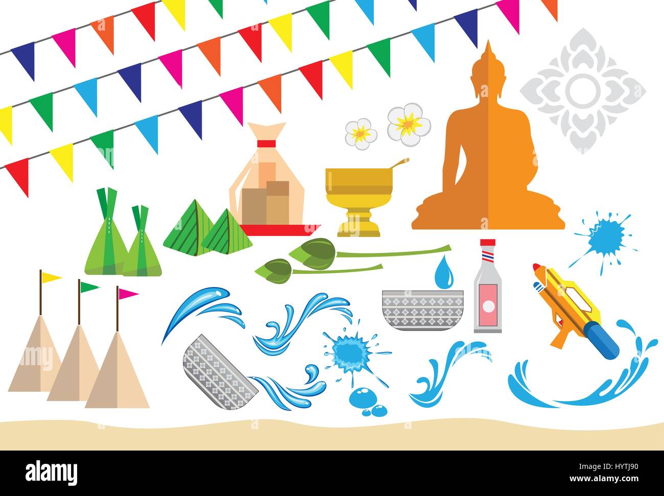 Songkran water festival in Stock Vector Images - Alamy