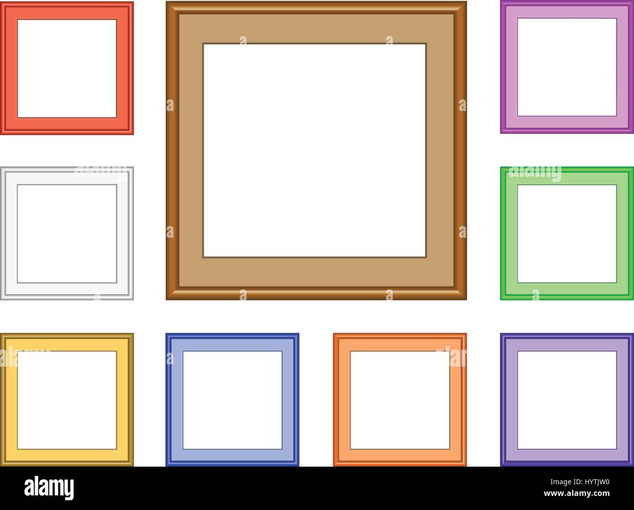 9 colorful square frames for collection image, picture, gallery or for ...