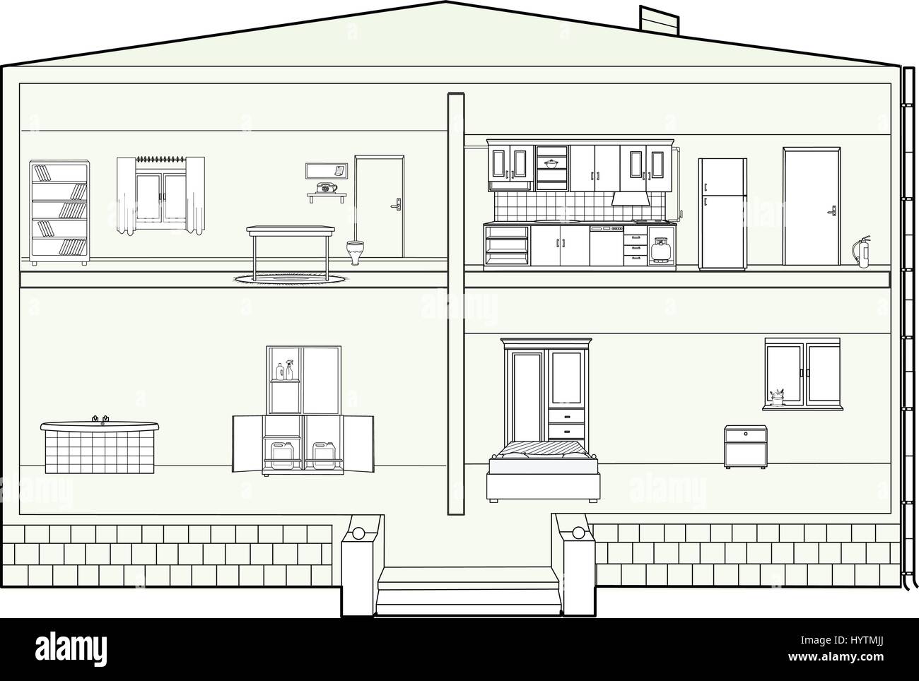 vector illustration of a house plan Stock Vector Image & Art - Alamy
