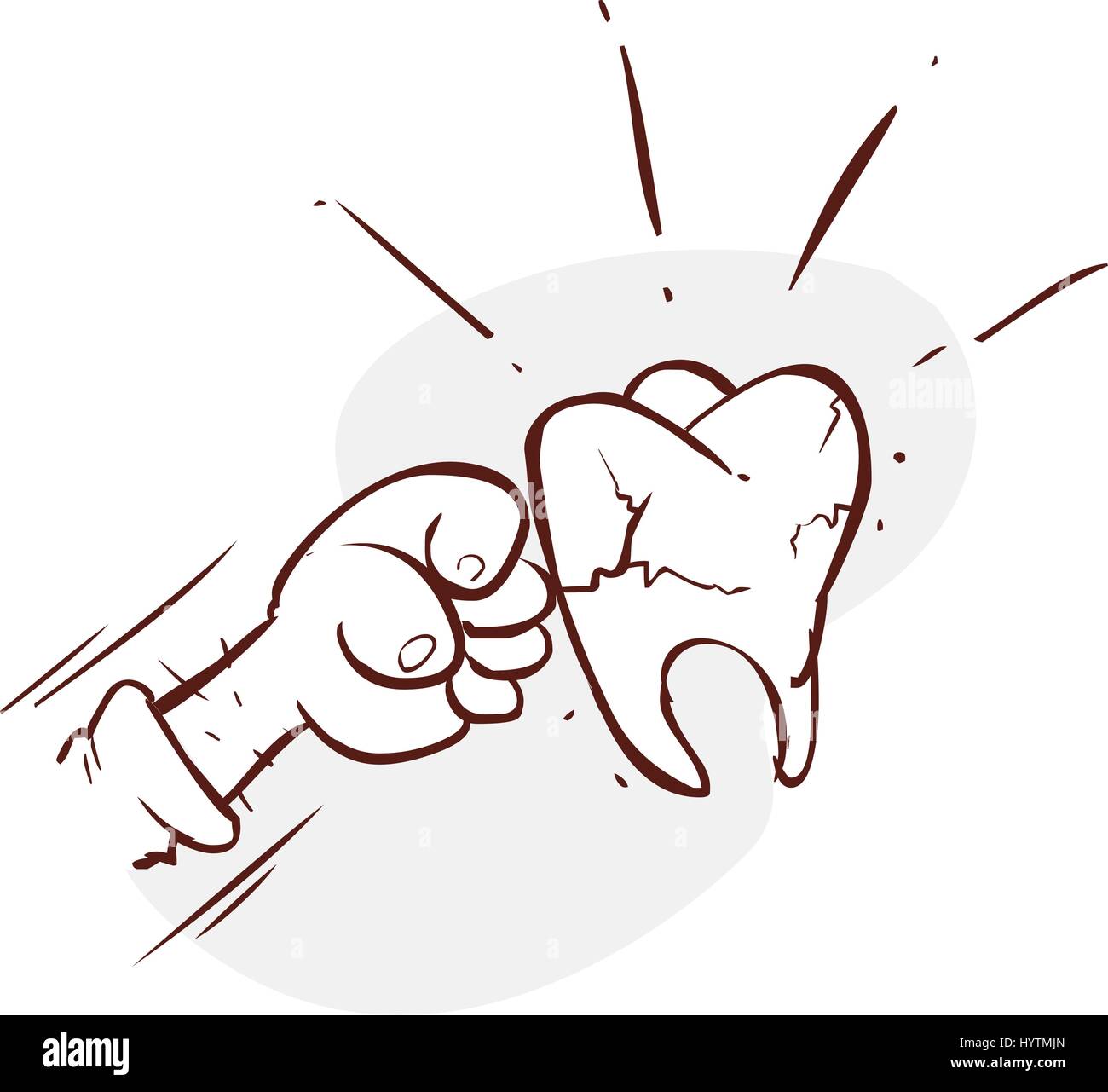 vector illustration of a s tooth-breaking punch Stock Vector Image ...