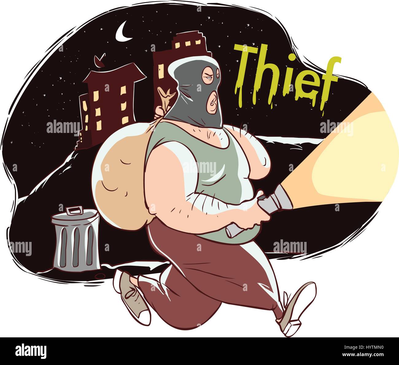 vector illustration of a thief in night city Stock Vector Image & Art ...