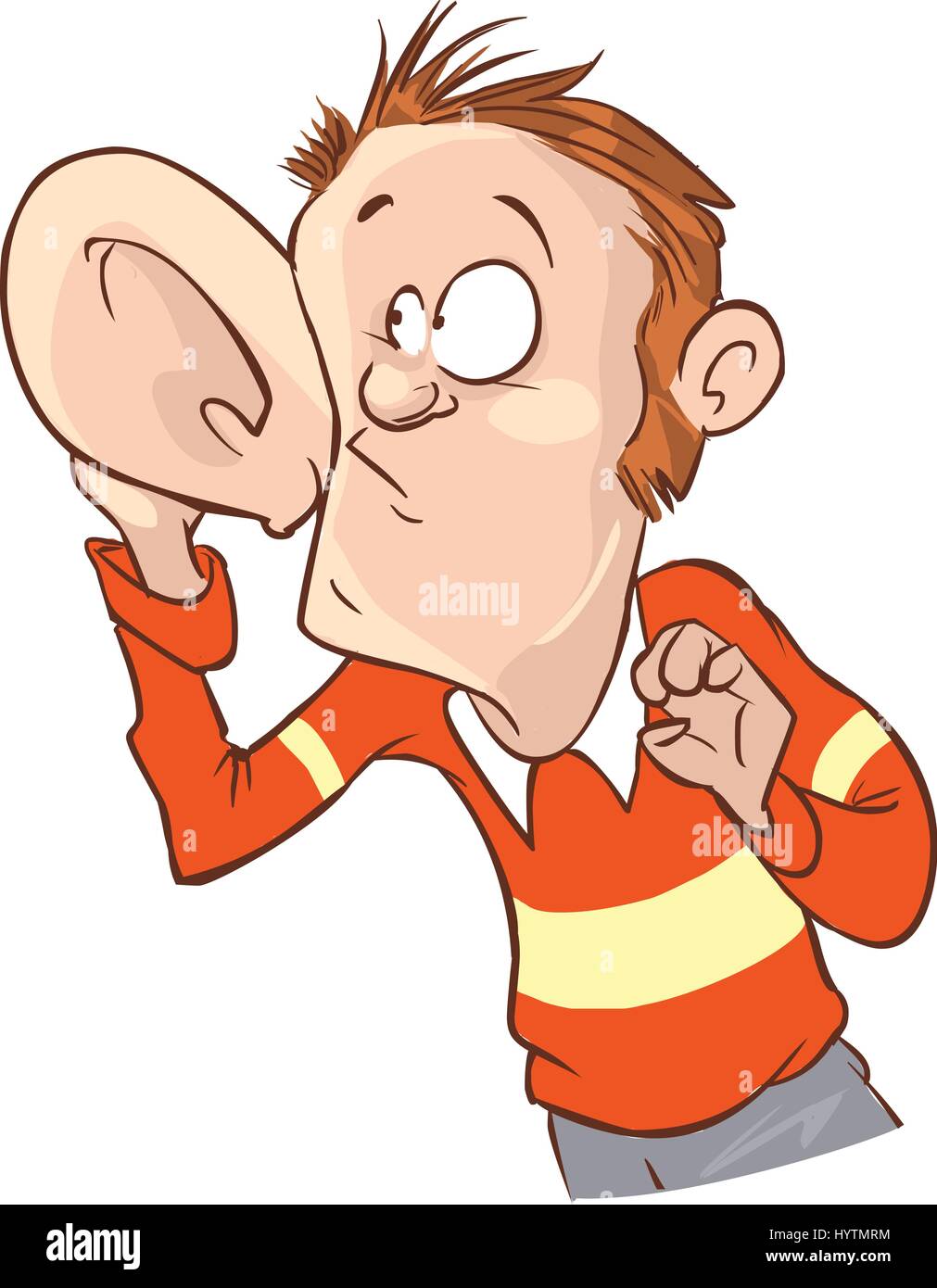 Listening with Hand to Ear Vector Illustration Stock Vector Image & Art ...