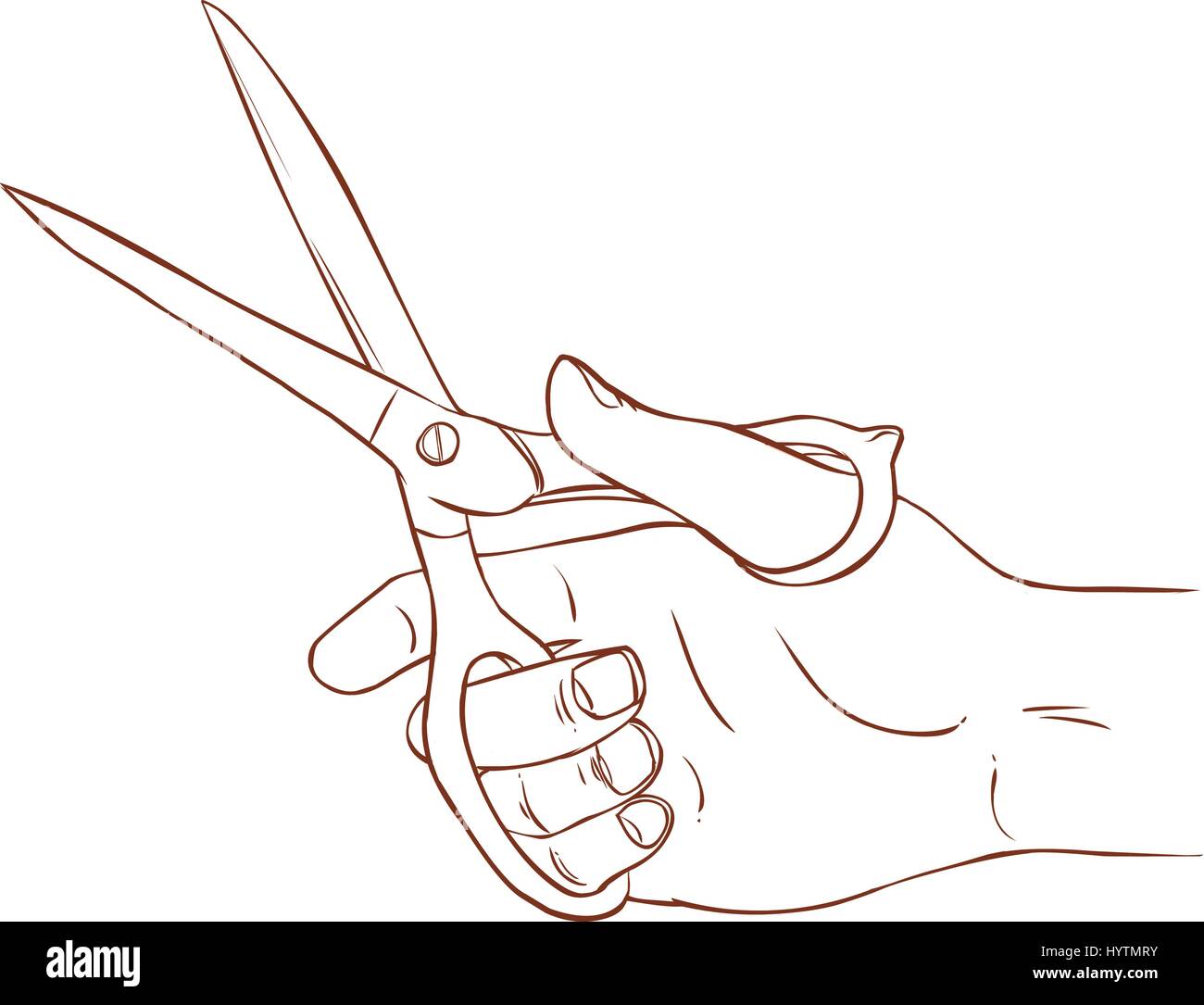 Scissors in hand cut Stock Vector Images - Alamy