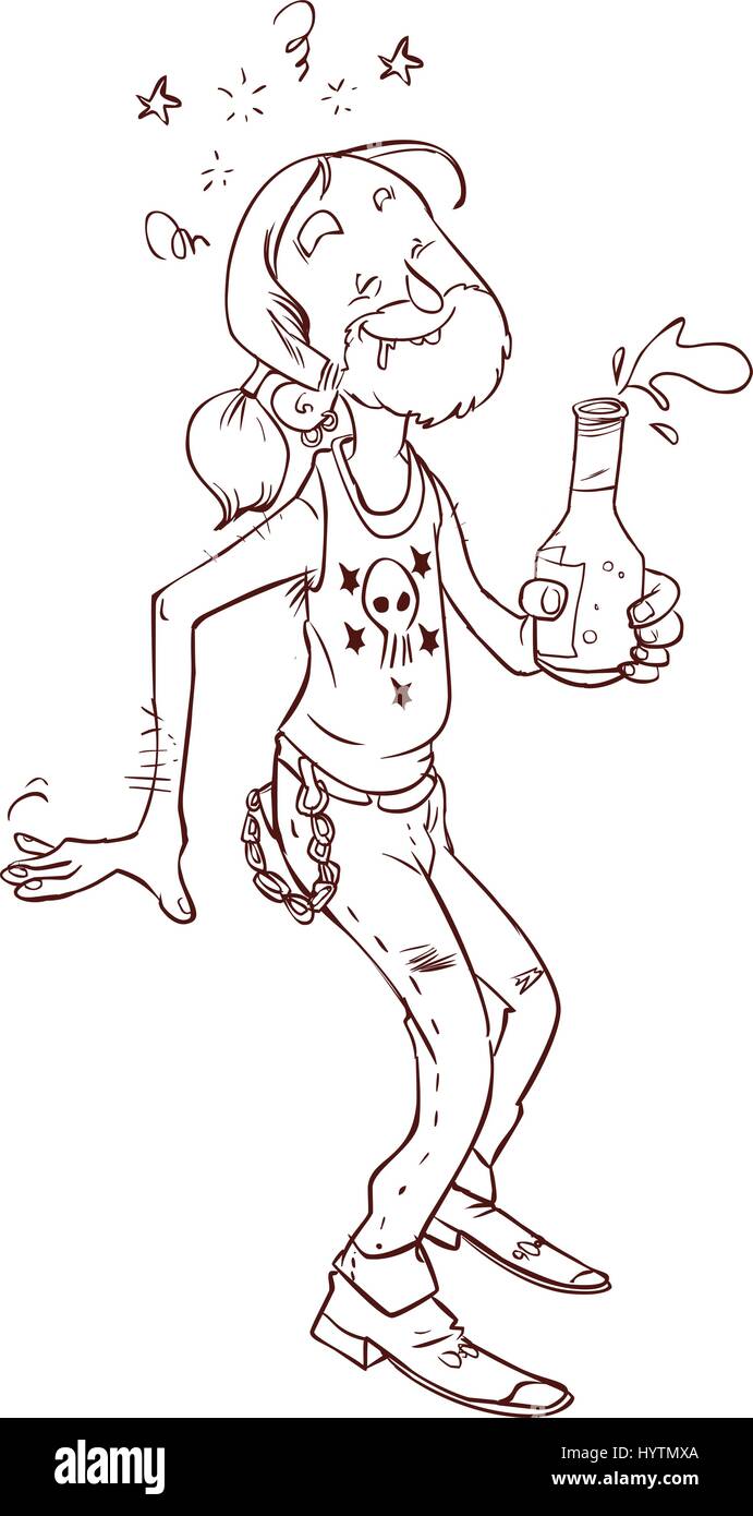 vector illustration of a drunk man Stock Vector Image & Art - Alamy
