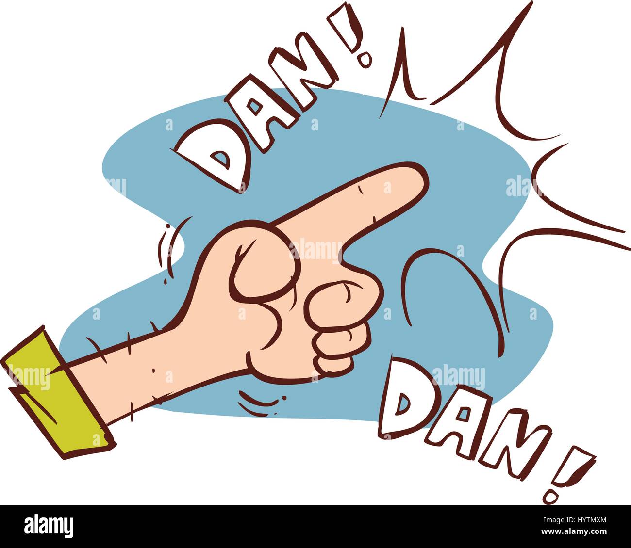 Human hand making a gun gesture. Conceptual stylish illustration Stock ...