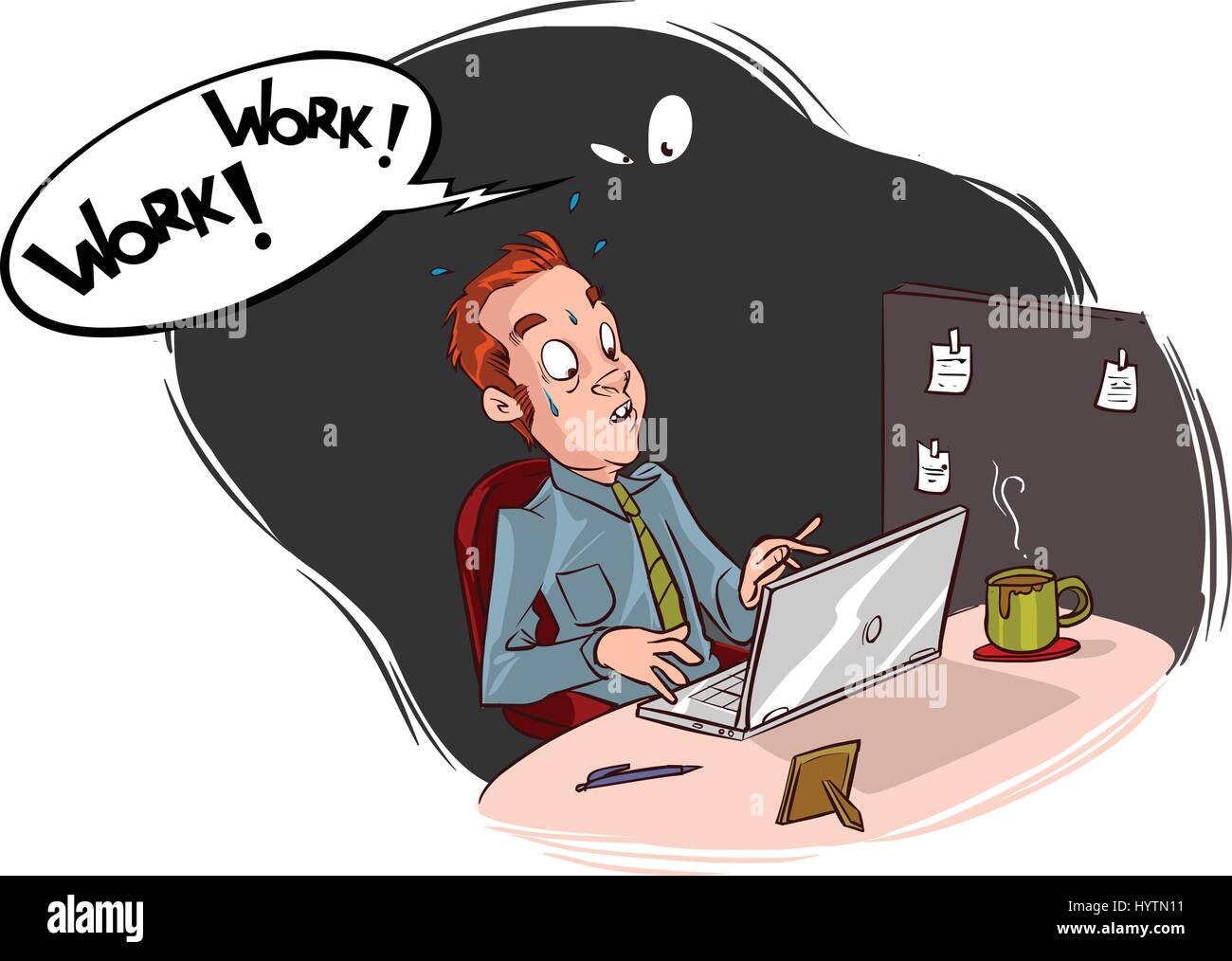 Computer working problem management Stock Vector Images - Alamy