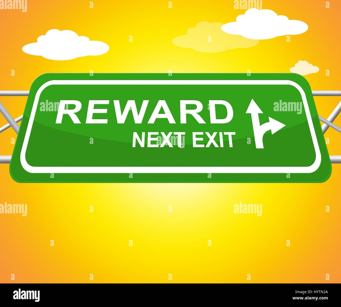 Reward Sign Shows Rewards Benefits 3d Illustration Stock Photo - Alamy