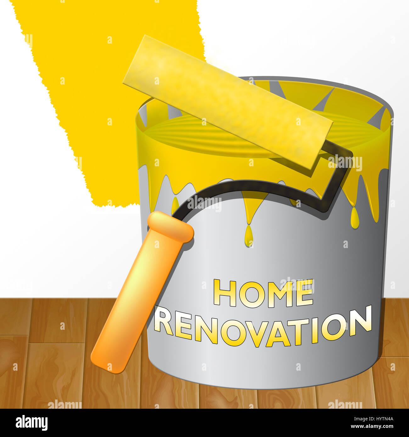 Home Renovation Paint Means House Improvement 3d Illustration Stock ...