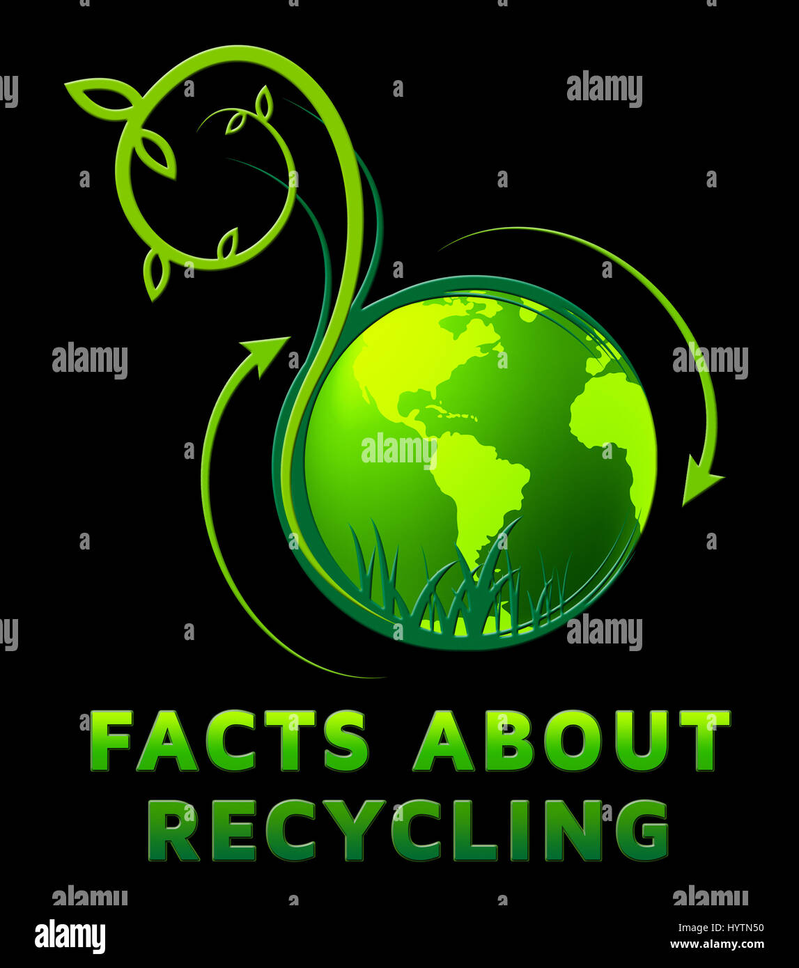 Facts About Recycling Showing Recycle Info 3d Illustration Stock Photo ...