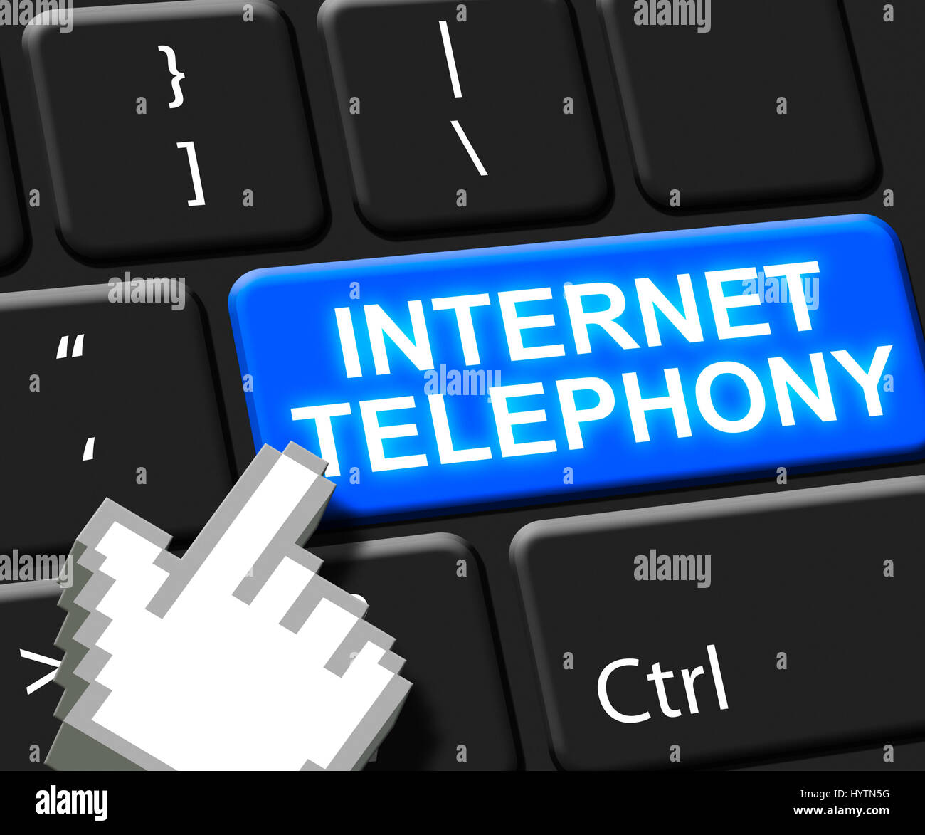 Internet Telephony Key Shows Voice Broadband 3d Illustration Stock ...