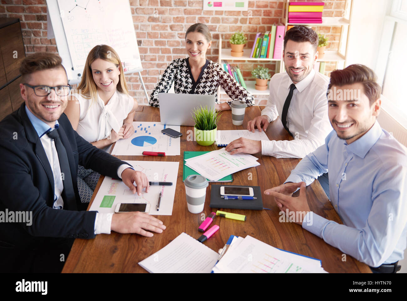 Portrait of busy office workers Stock Photo - Alamy