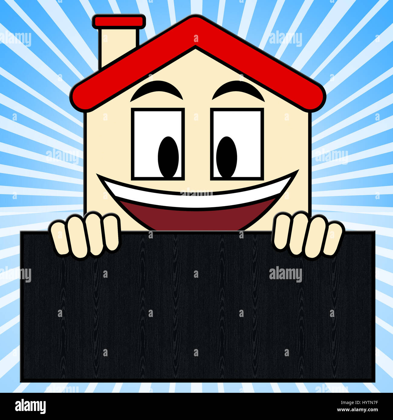 Blank Home Sign Shows Home Copyspace 3d Illustration Stock Photo - Alamy