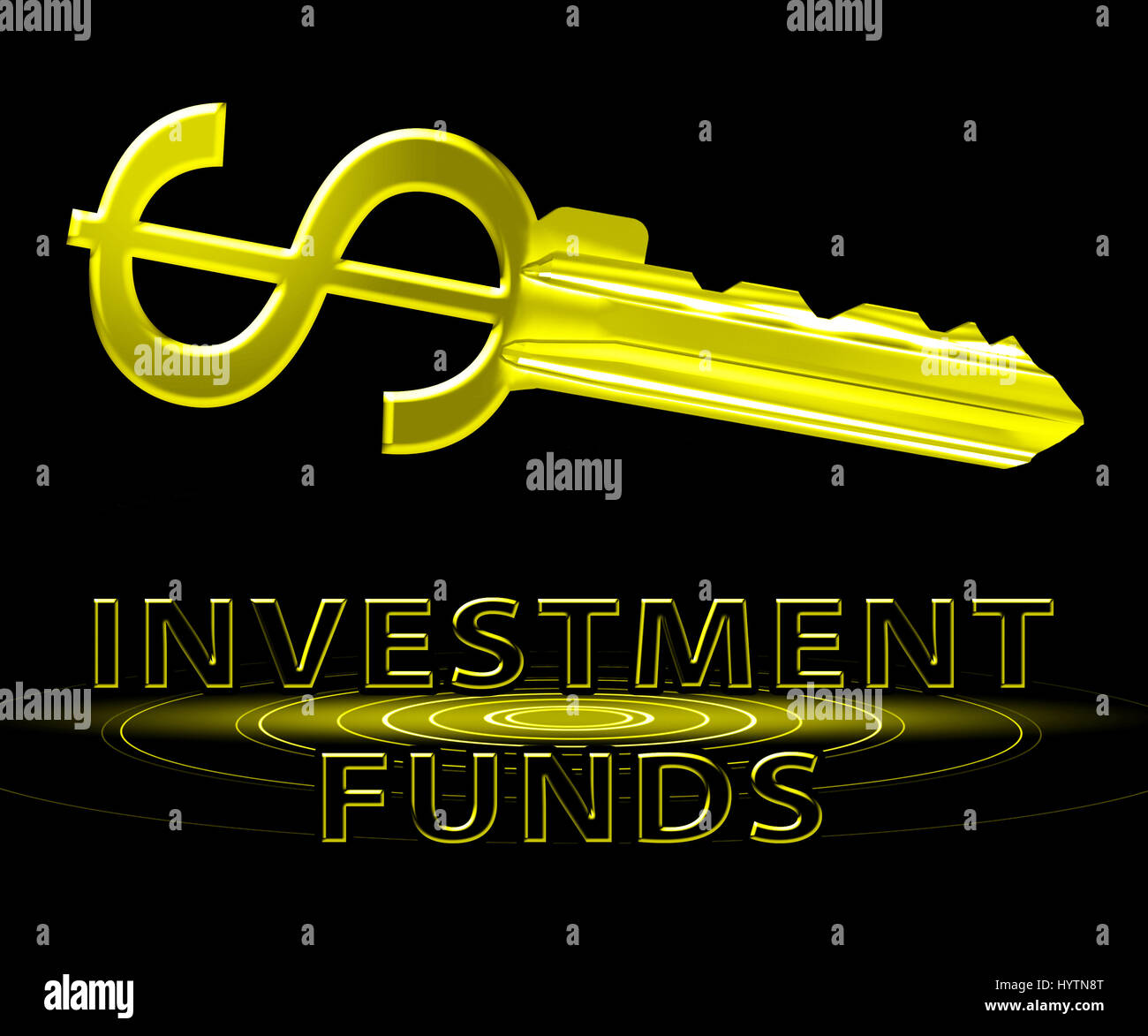 Investment Funds Dollar Key Means Stock Market 3d Illustration Stock ...