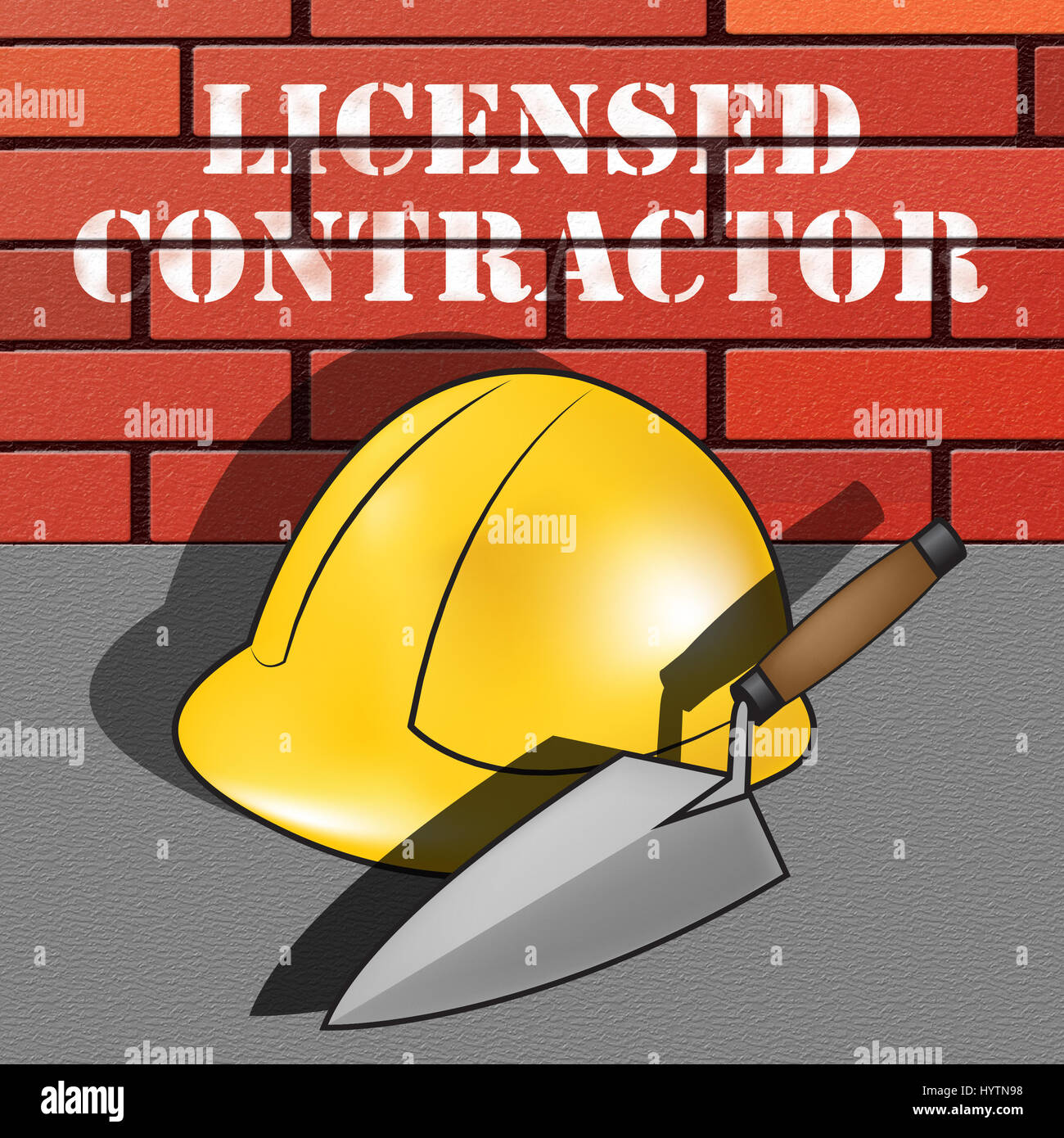 Licensed Contractor Builder Hat Means Qualified Builder 3d Illustration ...