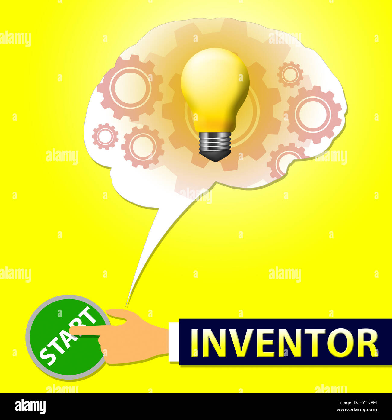 Inventor Light Meaning Invents And Innovating 3d Illustration Stock ...