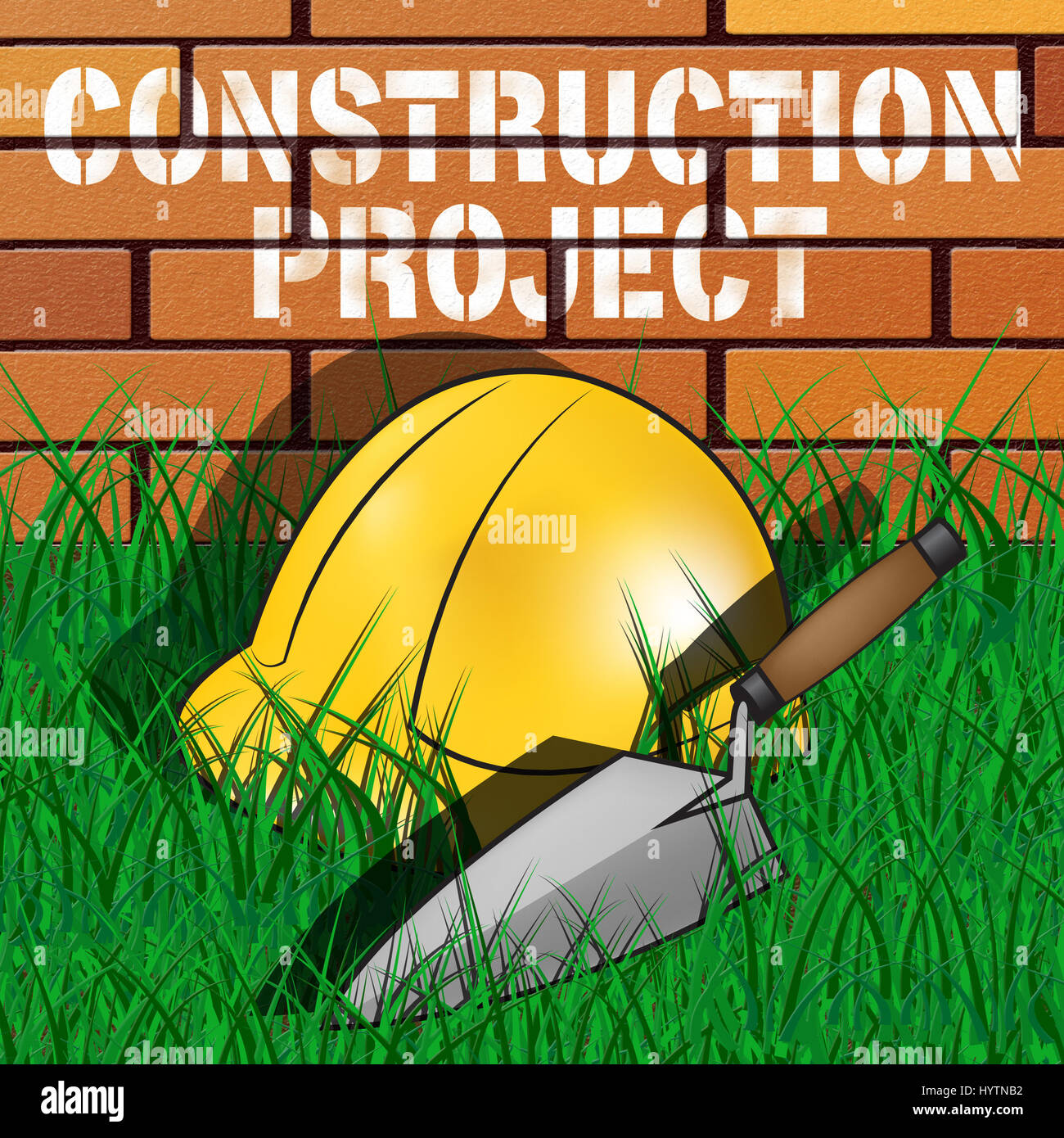 Construction Project Builders Hat Represents Building Venture 3d ...