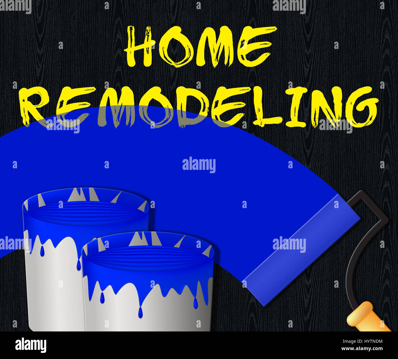 Home Remodeling Paint Displays House Remodeler 3d Illustration Stock ...