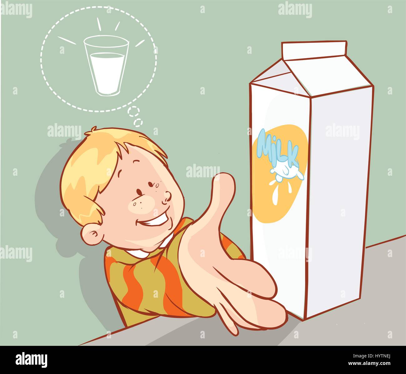 vector illustration of a milk and cute children Stock Vector Image ...