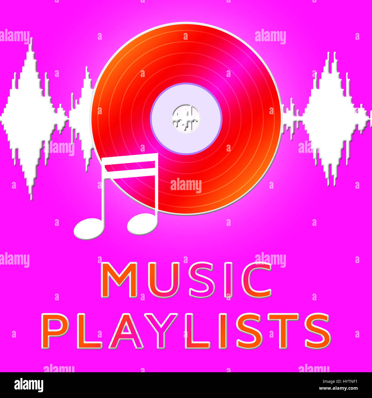 Music Playlists Dvd Means Song Listing 3d Illustration Stock Photo - Alamy
