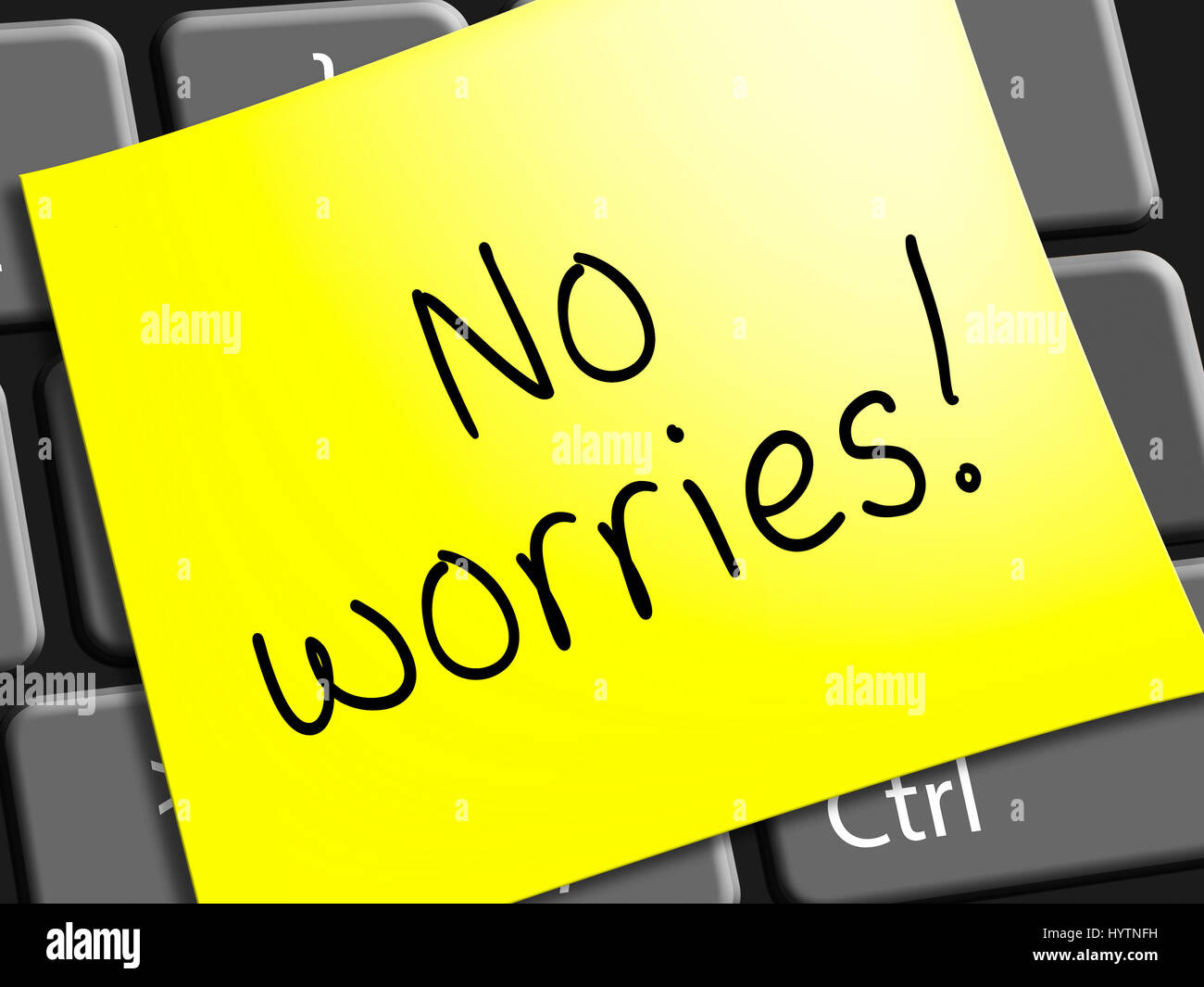 No Worries Note Represents Being Calm 3d Illustration Stock Photo - Alamy