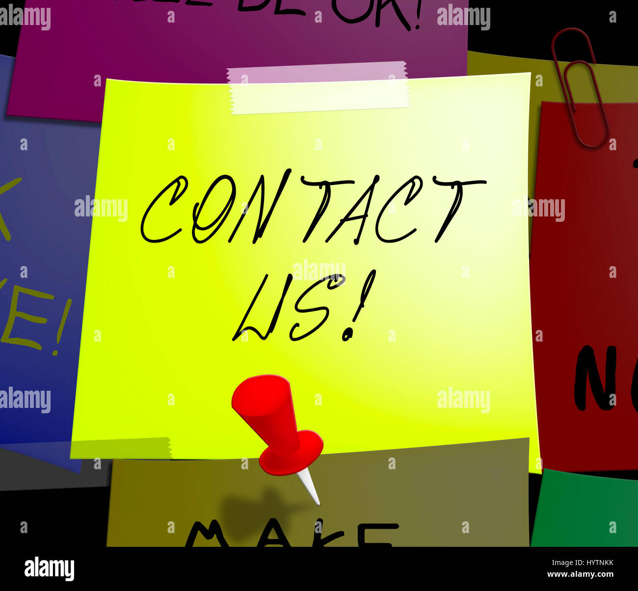 Contact Us Note Displays Customer Service 3d Illustration Stock Photo ...