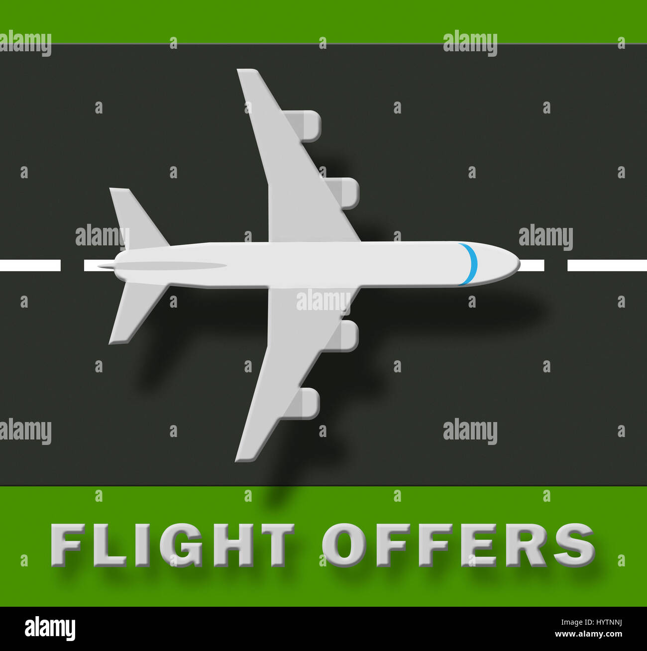 Flight Offers Plane Representing Airplane Sale 3d Illustration Stock ...