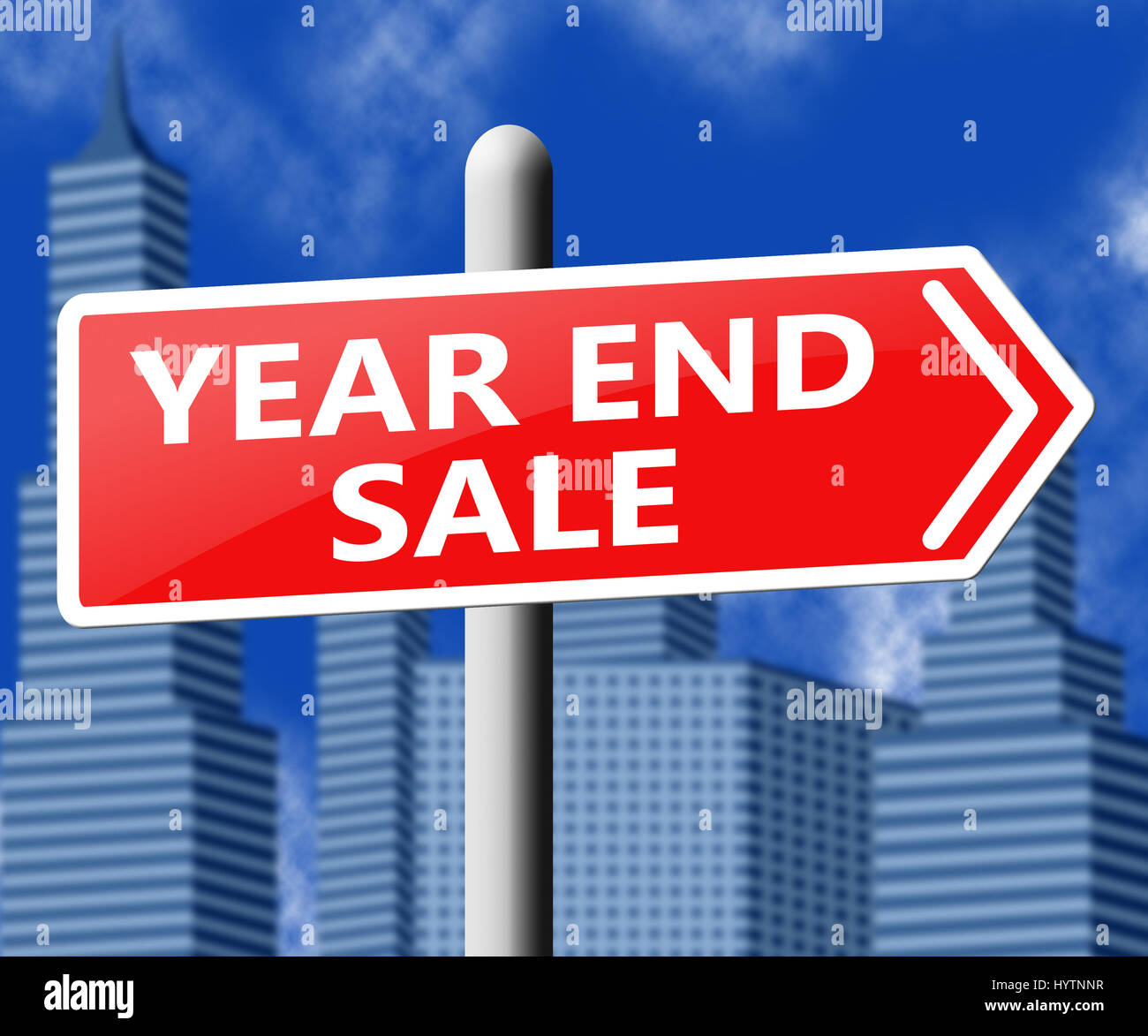Year End Sale Sign Represents Retail Clearance 3d Illustration Stock ...