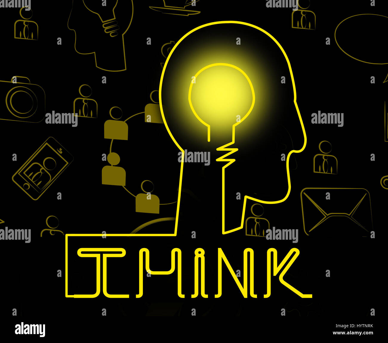Think Brain Representing Idea Reflection And Consider Stock Photo - Alamy