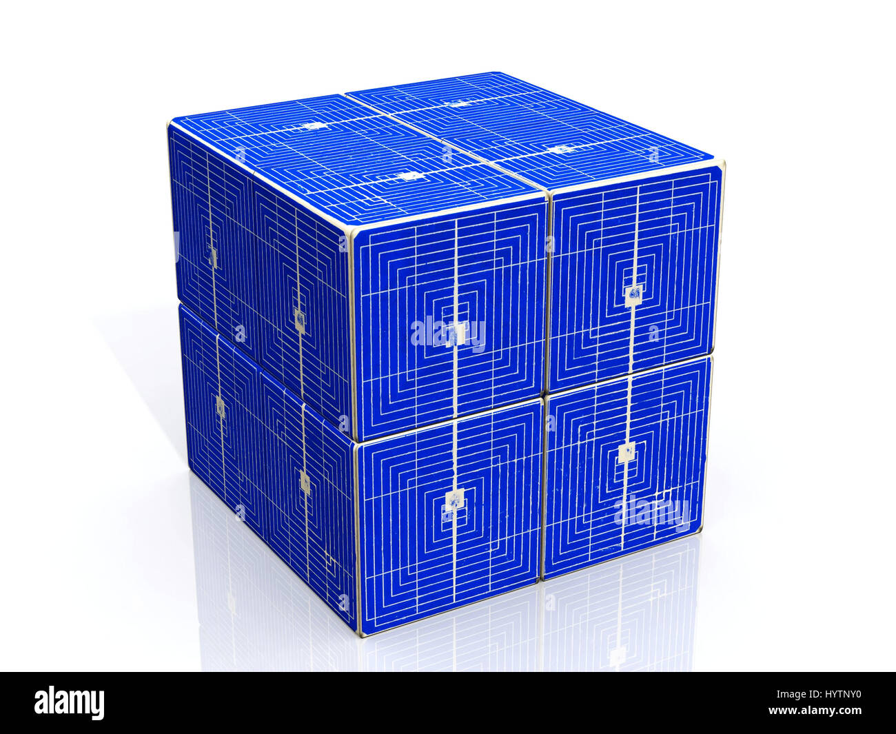 a blue solar cell cube Stock Photo - Alamy
