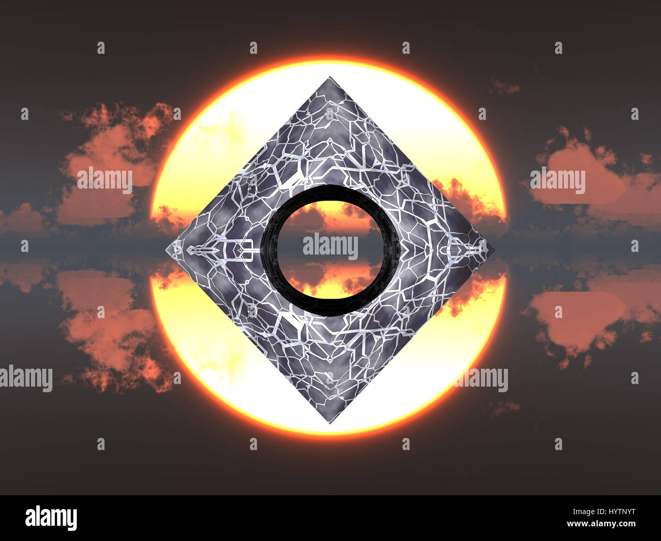 pyramid on water and sun Stock Photo - Alamy