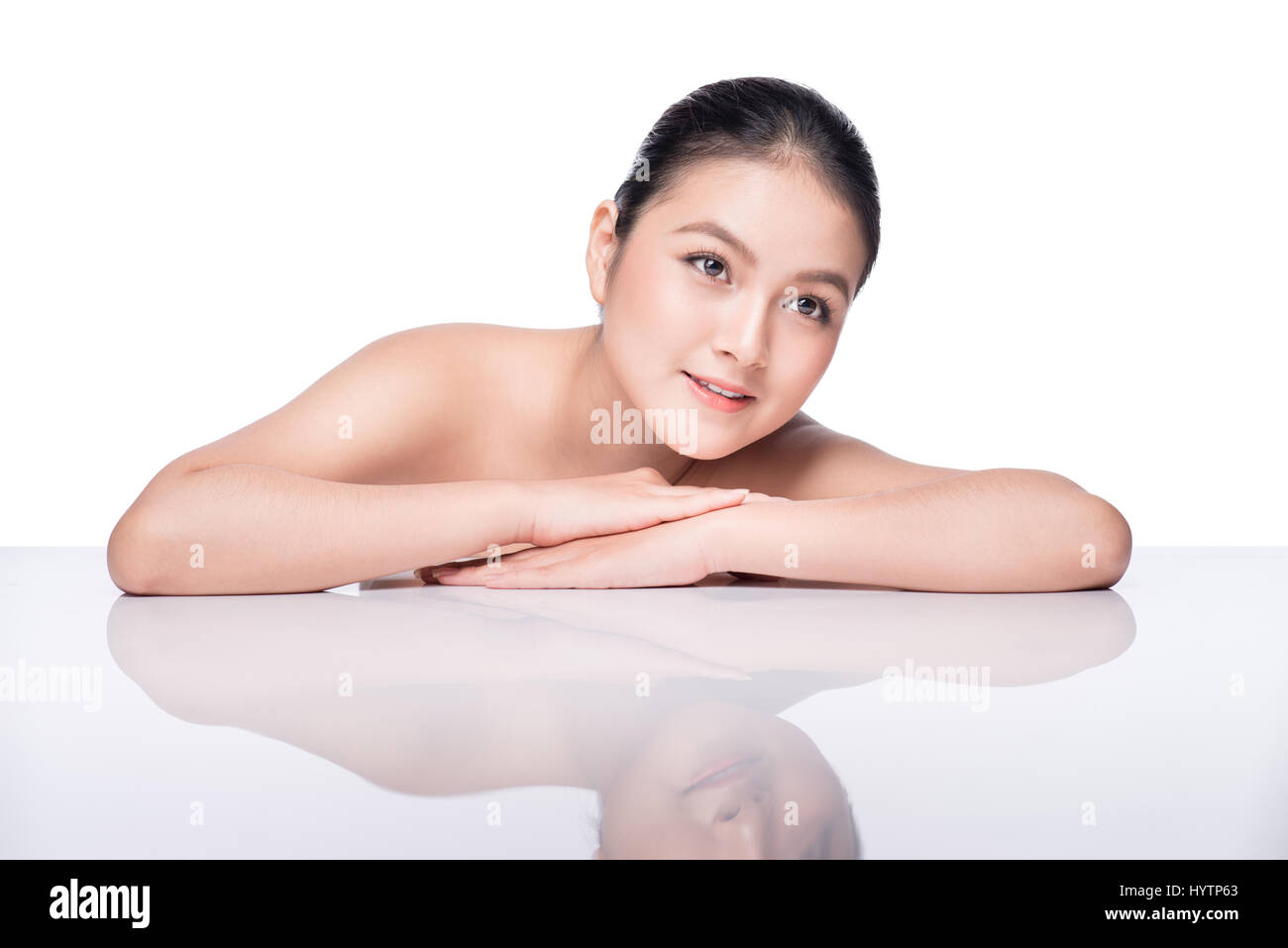 Fashion Model Girl Face Beautiful Young Asian Woman With Clean Fresh