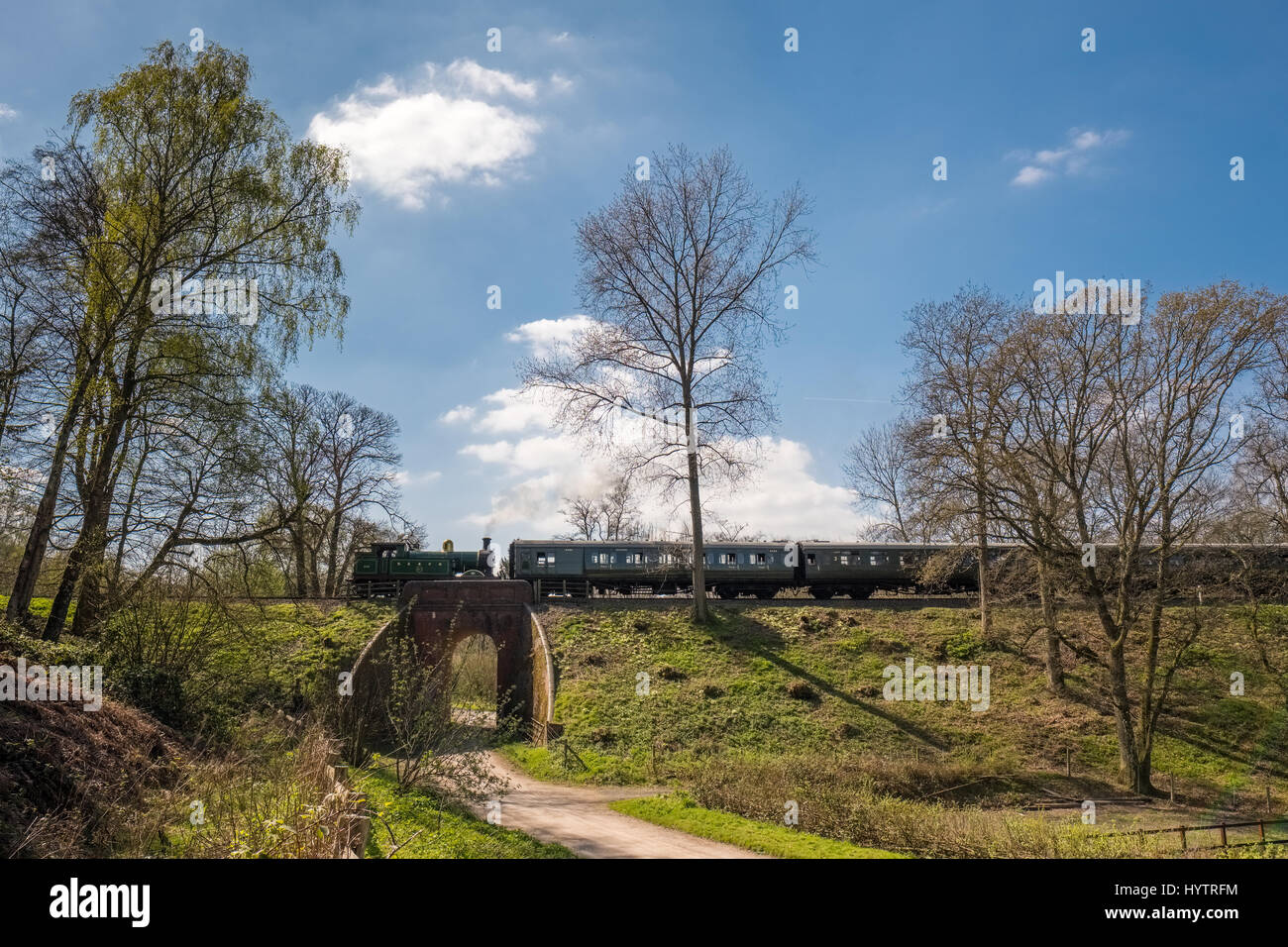 Steam Train on the Bluebell Railway Line in Sussex Stock Photo - Alamy