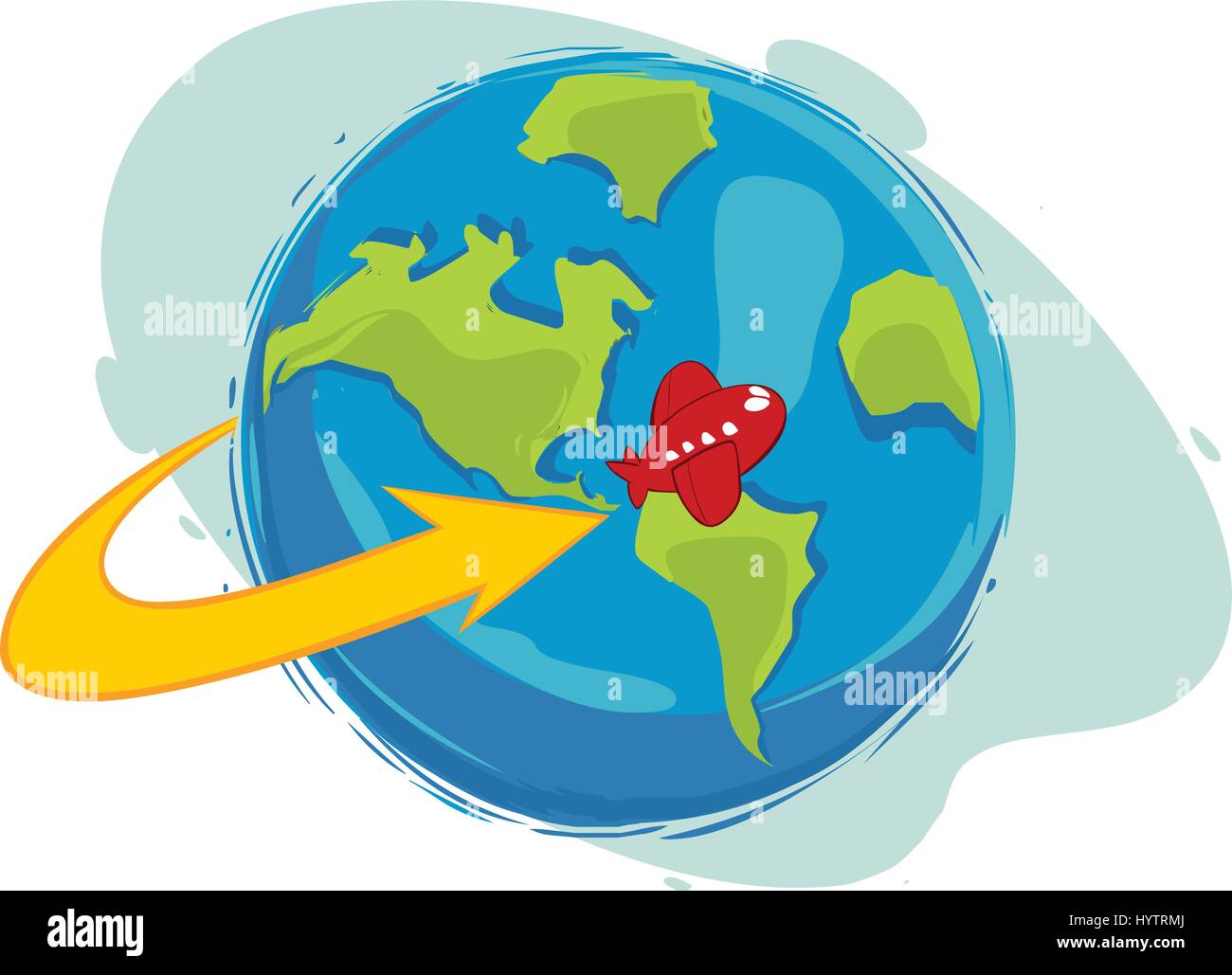 Vector illustration of a Flying around the world Stock Vector Image ...