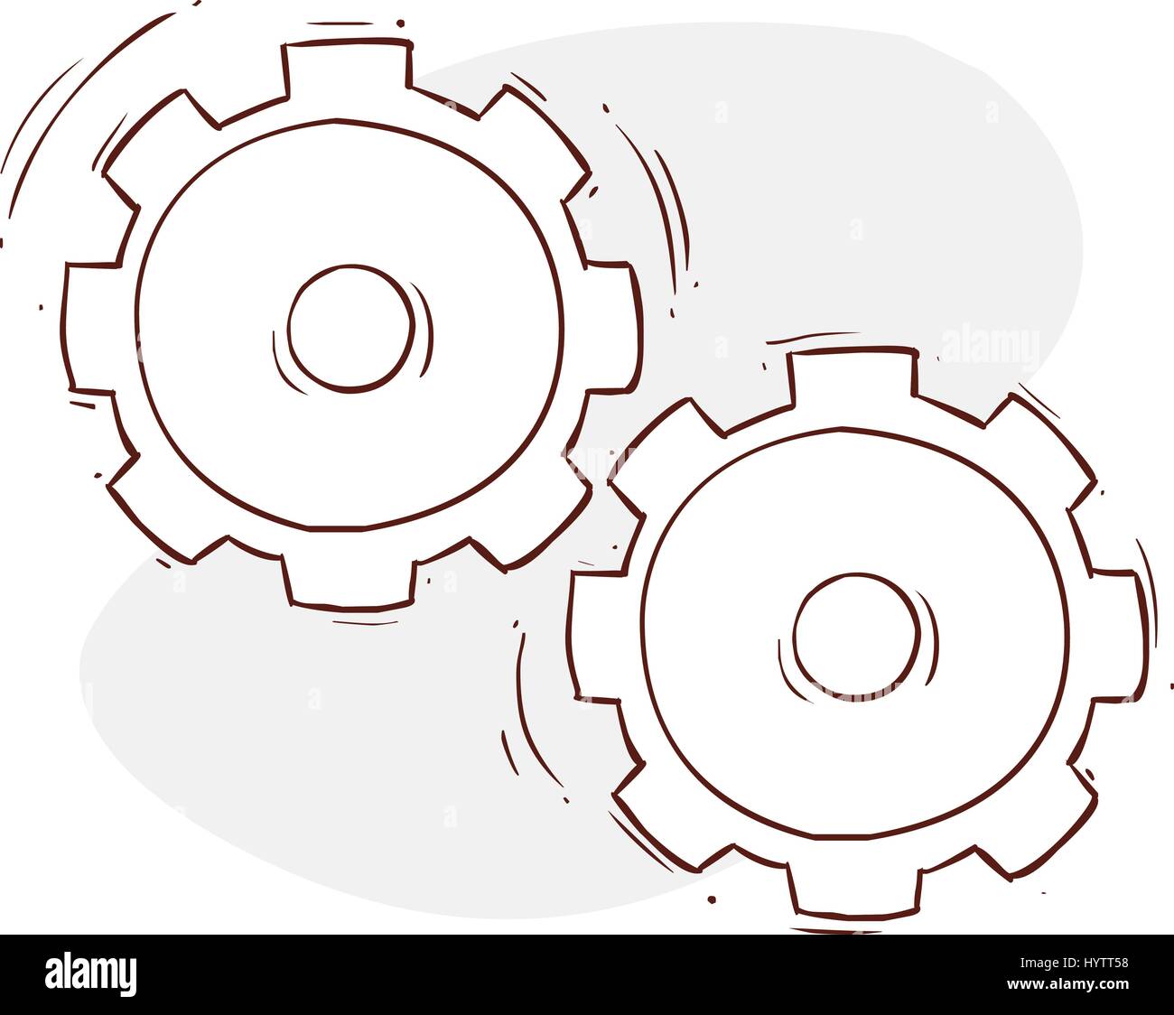 Doodle style gears, cogs, or settings vector illustration Stock Vector ...