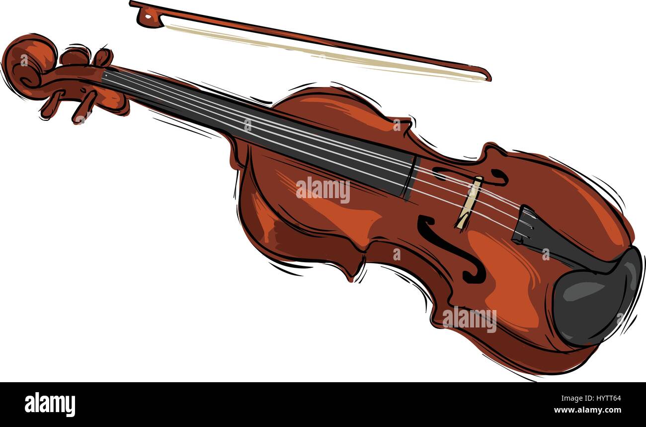 Vector illustration of a musical instrument violin Stock Vector Image ...
