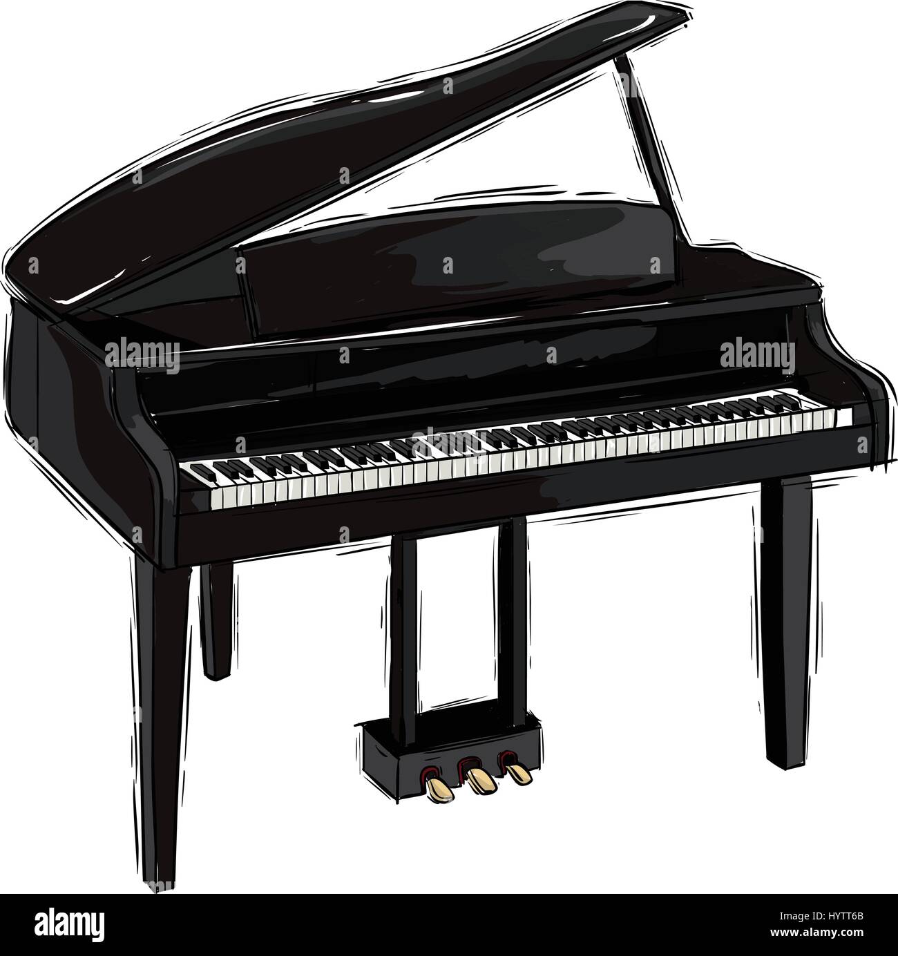 Vector illustration of a musical instrument piano Stock Vector Image ...