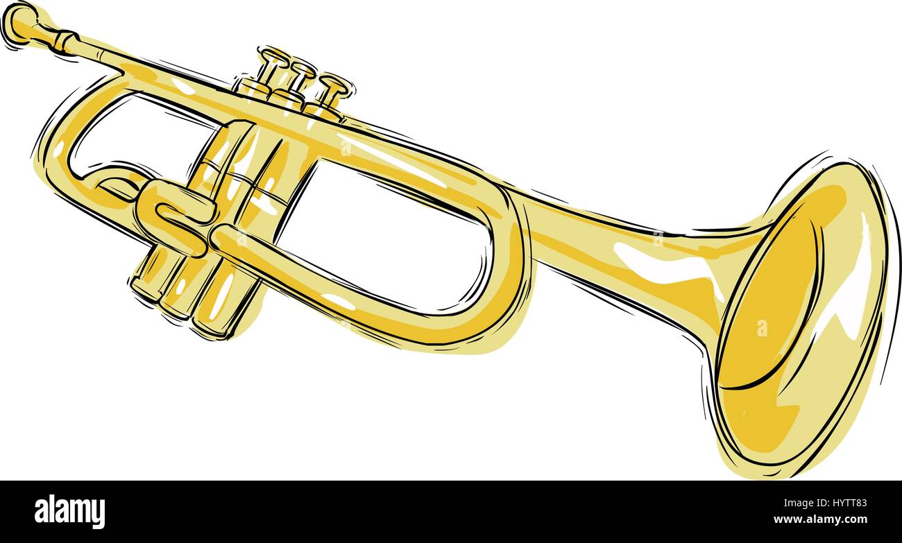 Vector illustration of a sketch vector trumpet Stock Vector Image & Art ...