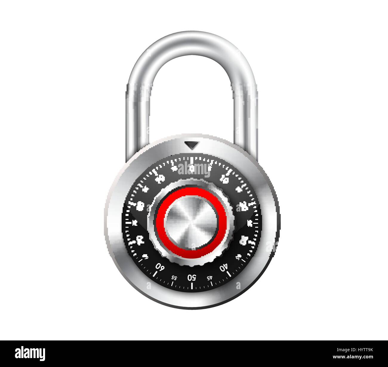 Icon chrome padlock with a mechanical digital lock for password entry ...