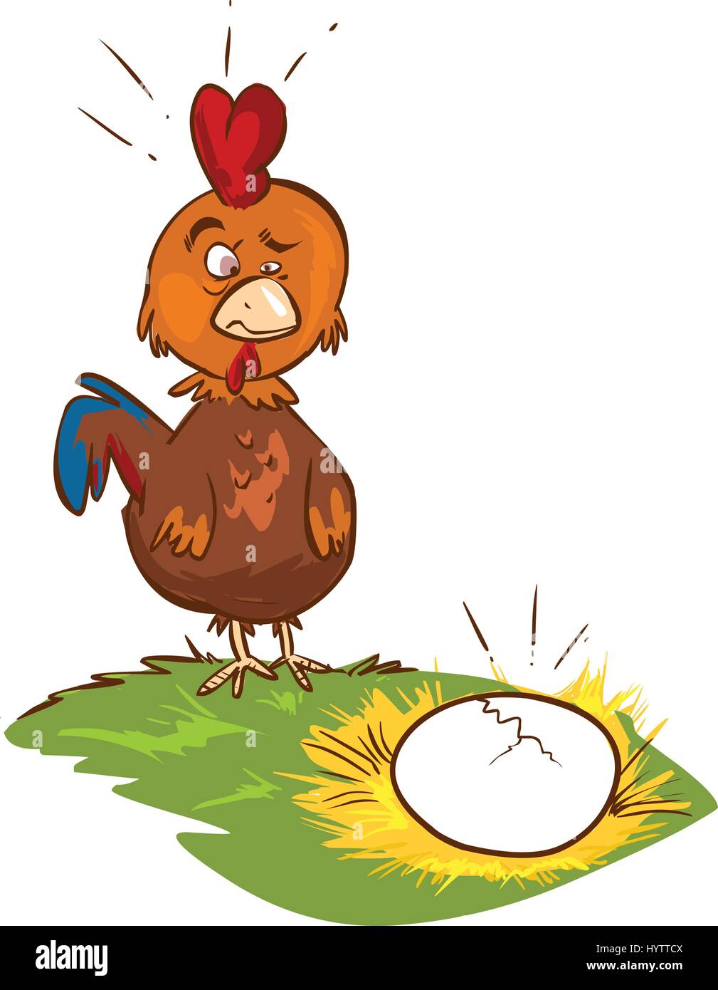 white background vector illustration of a confused chicken Stock Vector ...