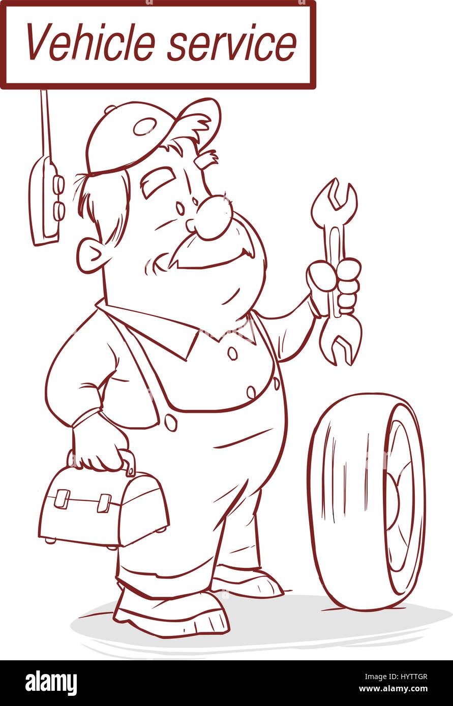 vector illustration of a vehicle service and repairers Stock Vector ...